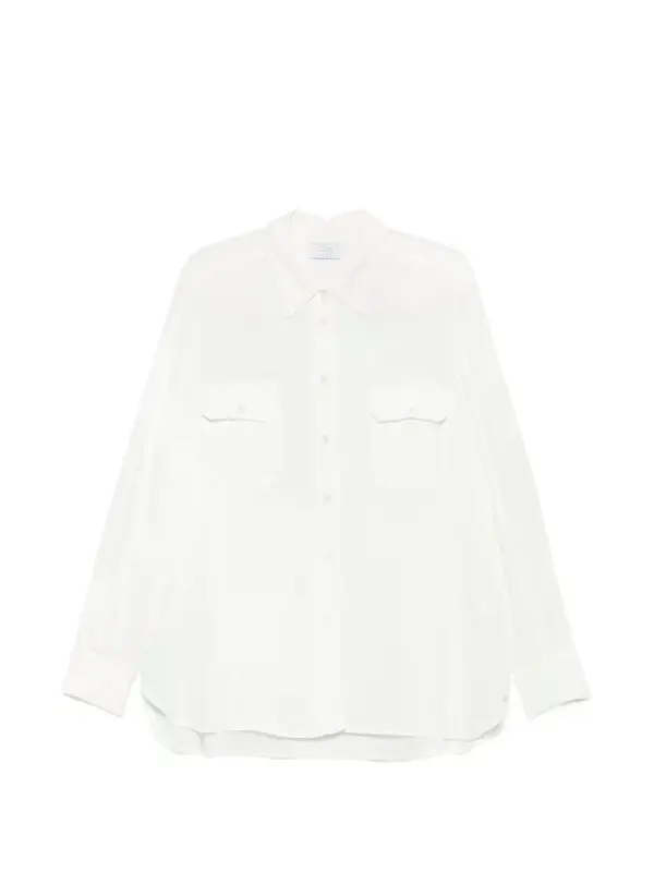 CLIPS Button-up Flap-pocket Shirt - White
