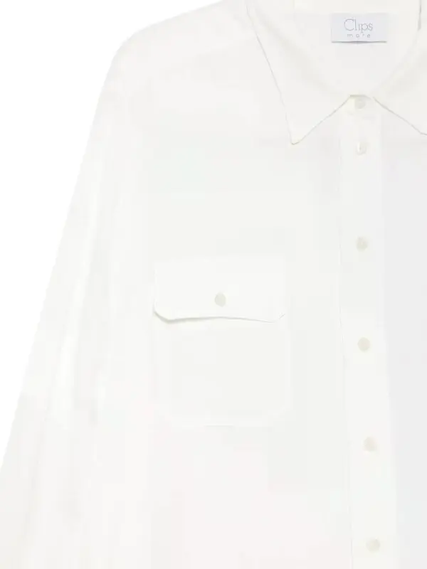CLIPS Button-up Flap-pocket Shirt - White