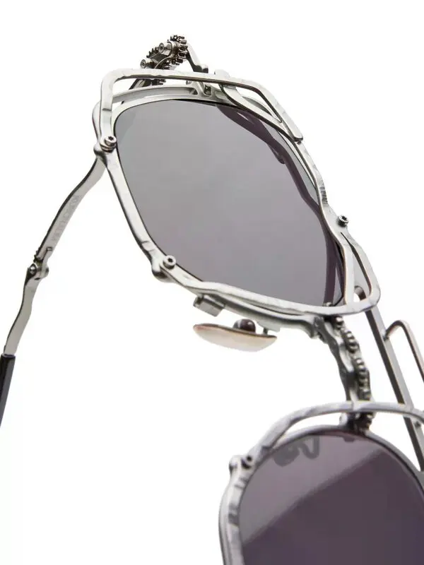 KUBORAUM Z51 Hammered-effect Geometric-frame Sunglasses