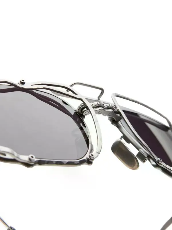 KUBORAUM Z51 Hammered-effect Geometric-frame Sunglasses