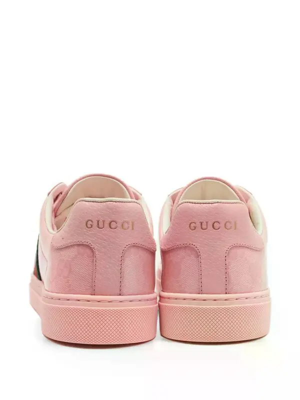 Gucci Ace Low-top Sneakers With Web-stripe Detail