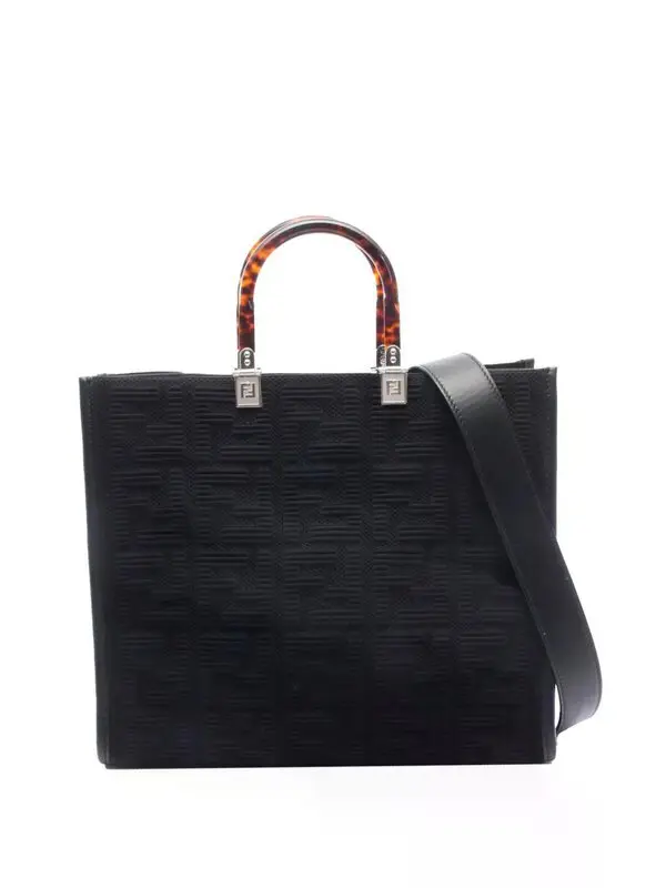 Fendi Zucca Sunshine Shopper Canvas Tote Satchel