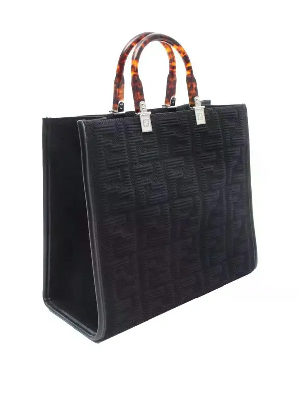 Fendi Zucca Sunshine Shopper Canvas Tote Satchel