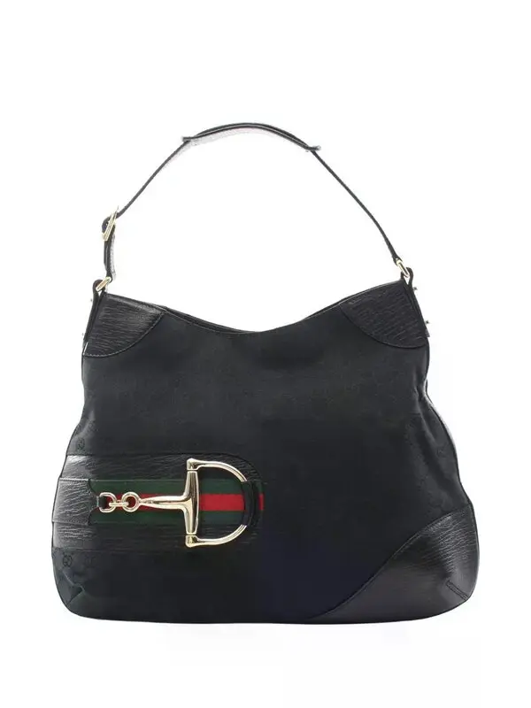 Gucci Gg Canvas Horsebit Web Shoulder Bag