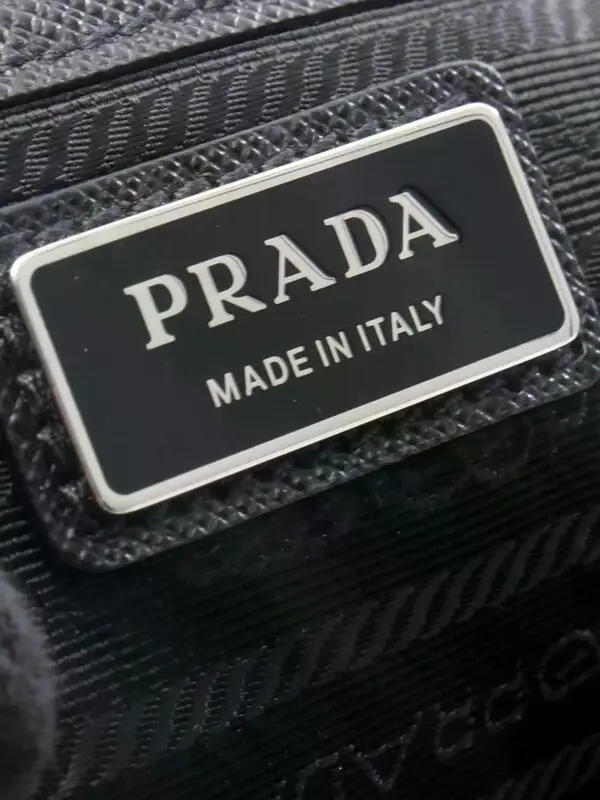 Prada Saffiano Trimmed Tessuto Backpack - Black