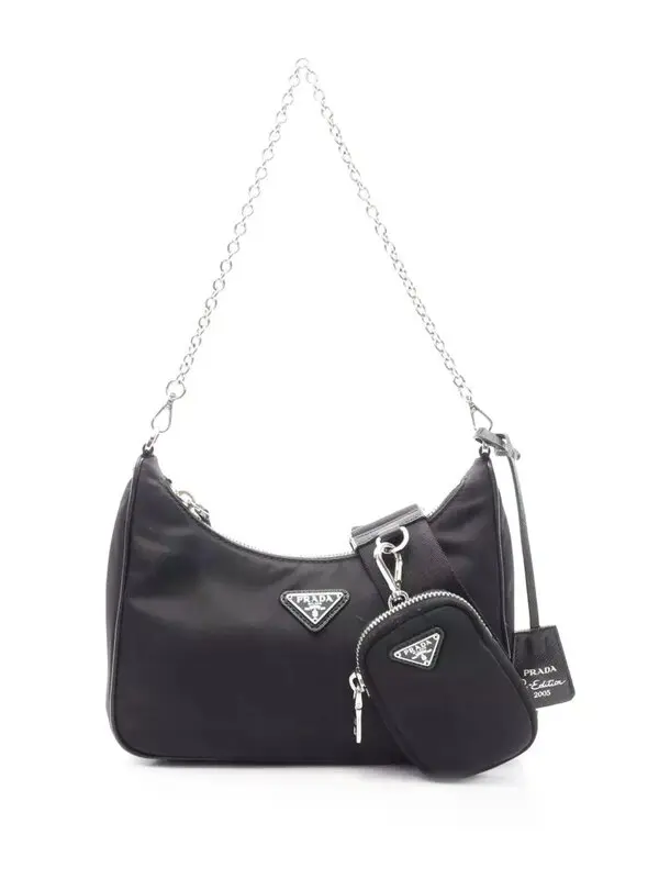 Prada Re-nylon Re Edition 2005 Satchel With Saffiano Trim - Black