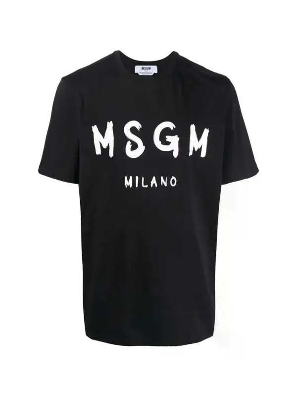 MSGM Brushstroke-logo T-shirt