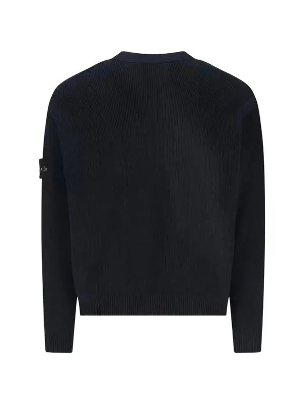 Stone Island Ribbed Knit V-neck Cardigan