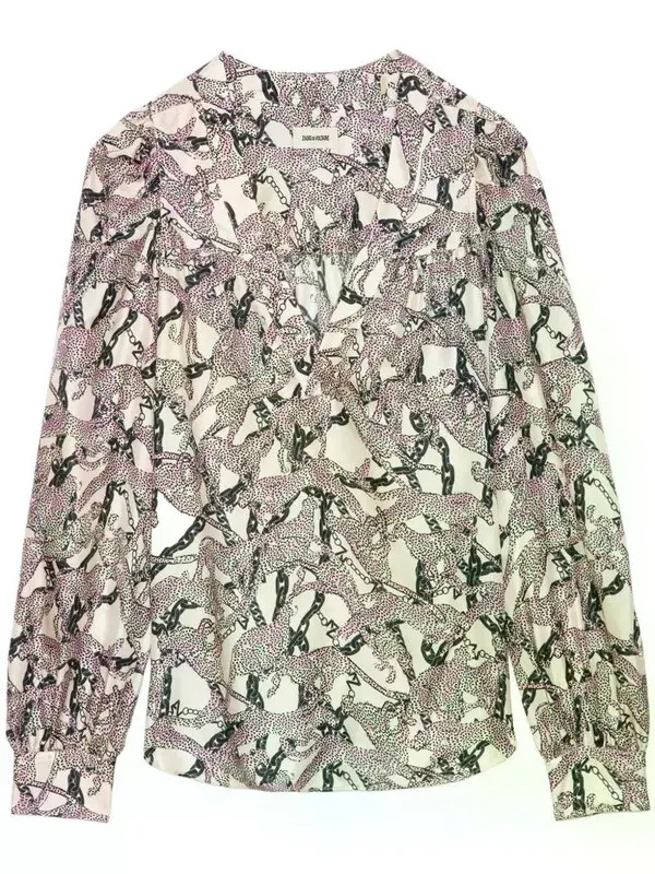 Zadig&Voltaire Telia Wild Chains Printed Silk Blouse