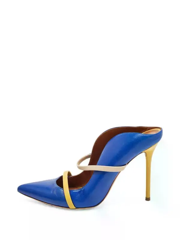MALONE SOULIERS Maureen Leather Heeled Mules - Blue