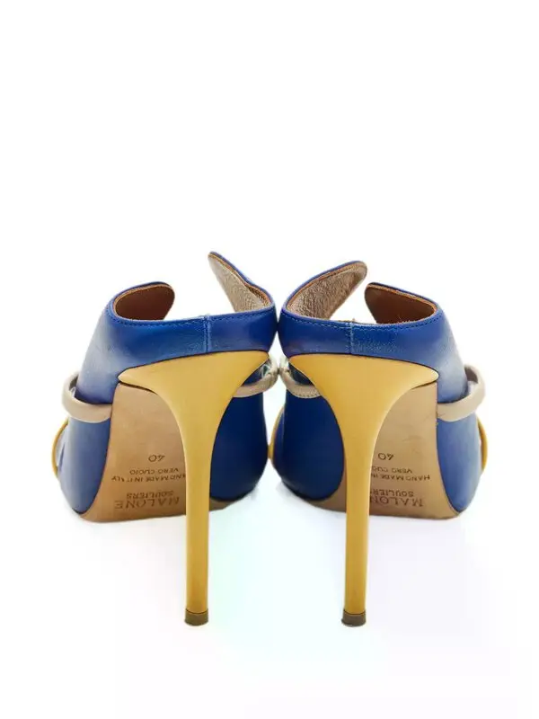 MALONE SOULIERS Maureen Leather Heeled Mules - Blue