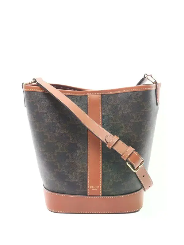 Celine Small Triomphe Coated Canvas Bucket Bag - Brown
