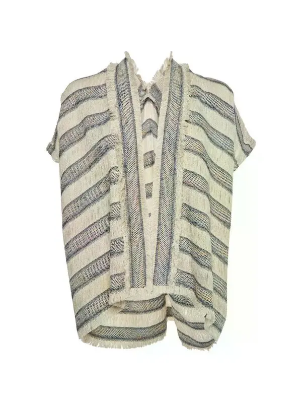 Maje Striped Jacquard Poncho