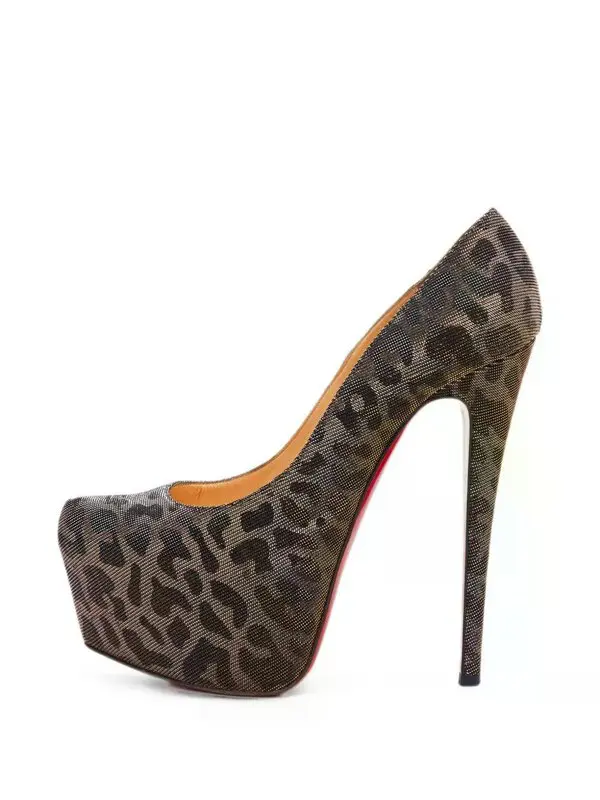 CHRISTIAN LOUBOUTIN Leopard-print Platform Stiletto Pumps - Brown