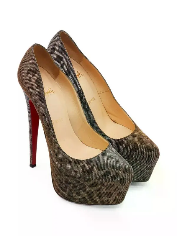 CHRISTIAN LOUBOUTIN Leopard-print Platform Stiletto Pumps - Brown