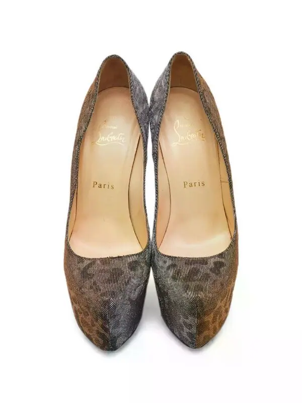 CHRISTIAN LOUBOUTIN Leopard-print Platform Stiletto Pumps - Brown