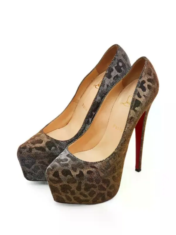 CHRISTIAN LOUBOUTIN Leopard-print Platform Stiletto Pumps - Brown