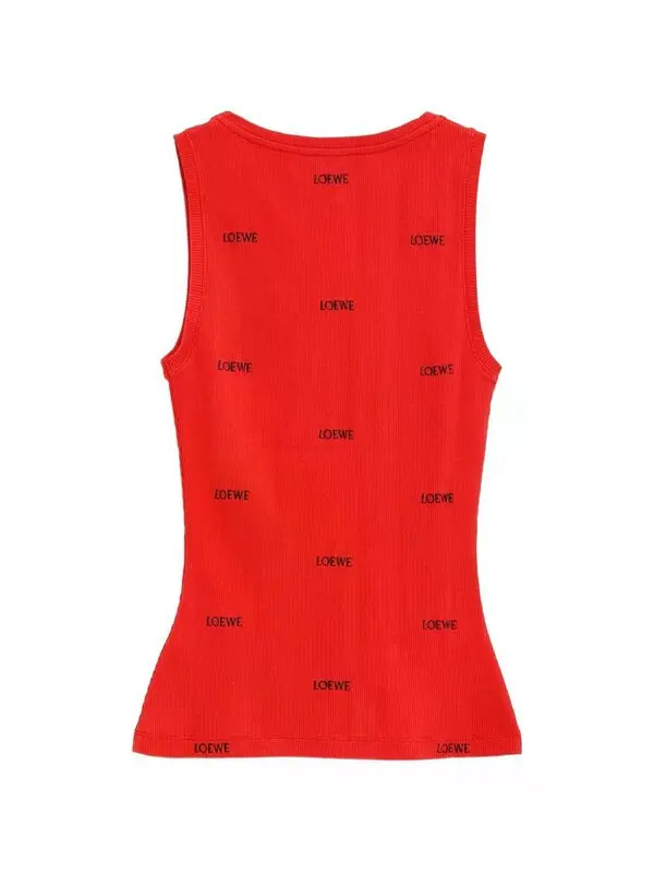 Loewe Logo Embroidered Ribbed Knit Tank Top
