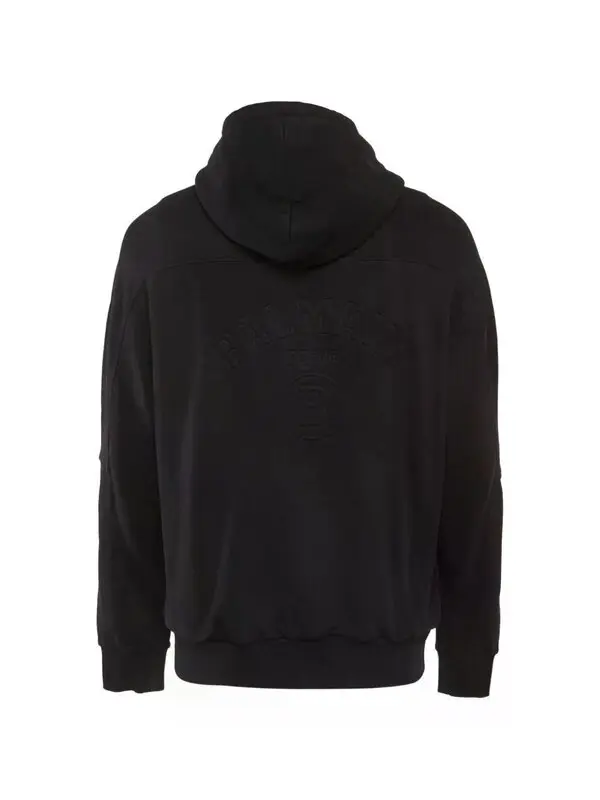 Balmain Logo Embossed Zip-up Hoodie