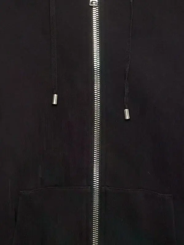 Balmain Logo Embossed Zip-up Hoodie