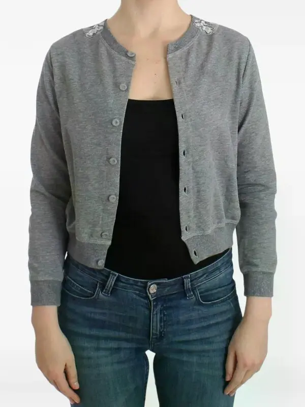 Ermanno Scervino Cropped Cardigan With Lace Embroidery