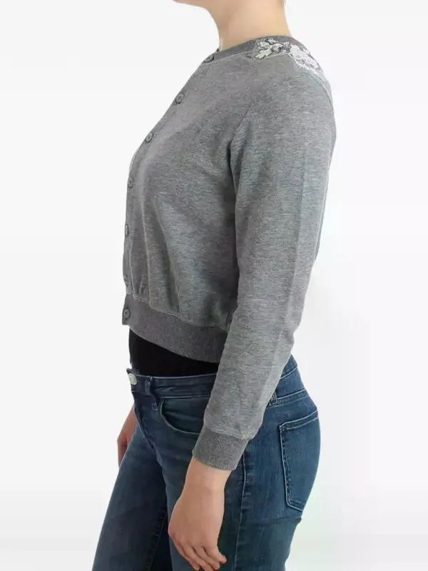 Ermanno Scervino Cropped Cardigan With Lace Embroidery