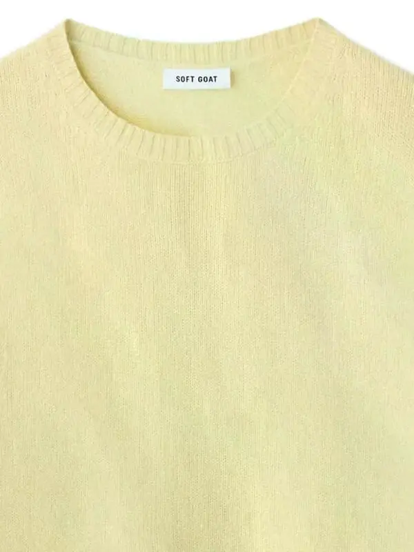 Soft Goat Short Sleeve Knitted Sweater - Yellow