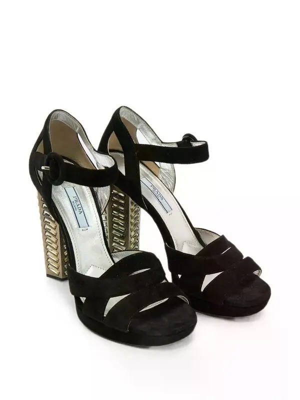 Prada Suede Crystal-embellished Heeled Sandals