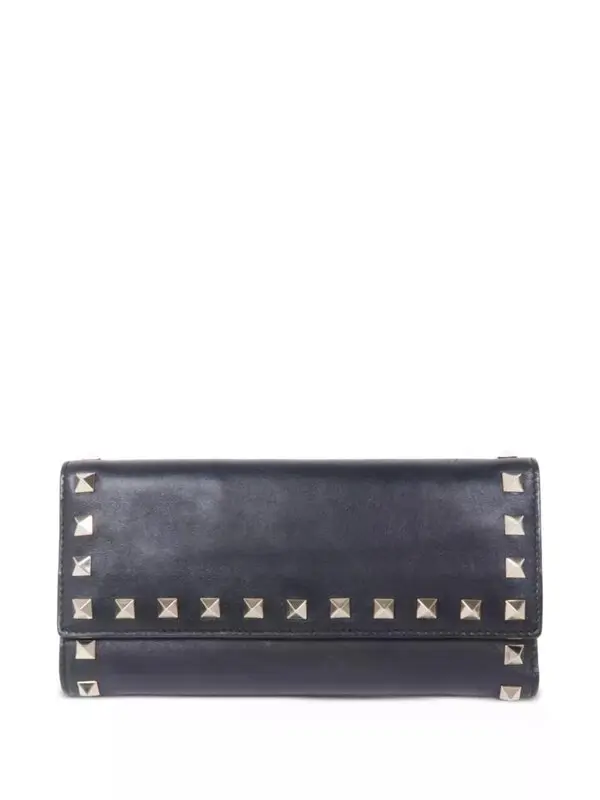 Valentino Garavani Rockstud Threefold Long Wallet - Black