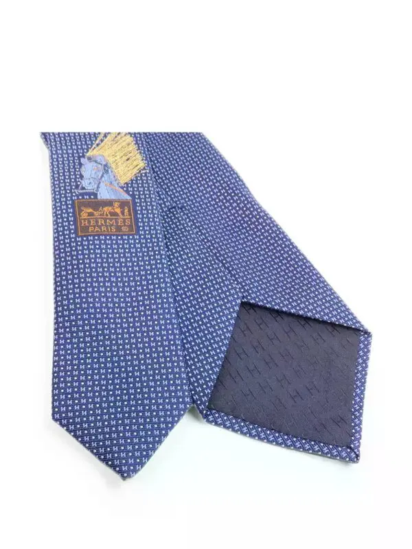 Hermès Silk H-logo Patterned Tie