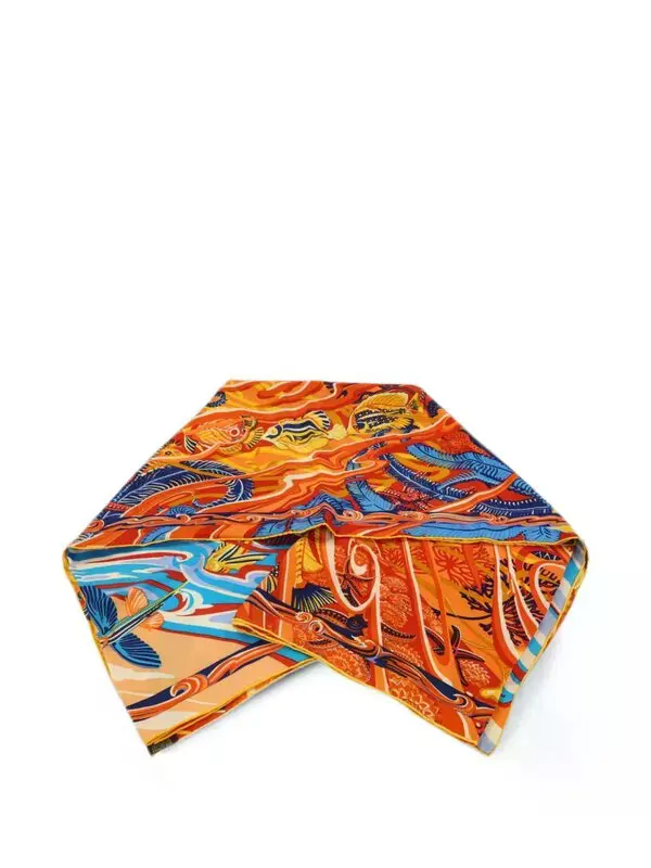 Hermès Ocean-print Silk Scarf