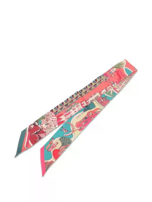 Hermès Twilly Graphic-print Scarf - Orange