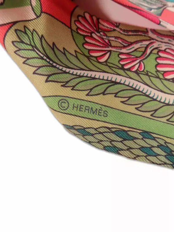 Hermès Twilly Graphic-print Scarf - Orange