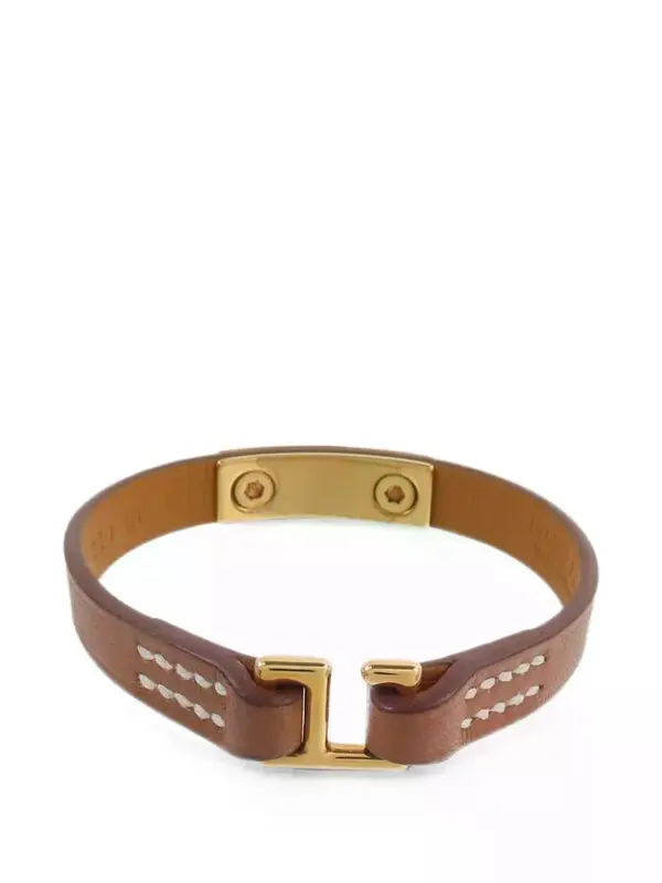 Hermès Rivale Mini Leather Bracelet With -tone Hardware - Gold