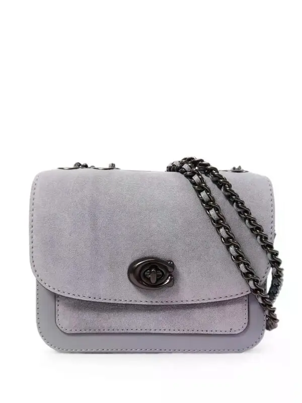 COACH VINTAGE Suede Shoulder Bag With Chain Strap And Turn Lock