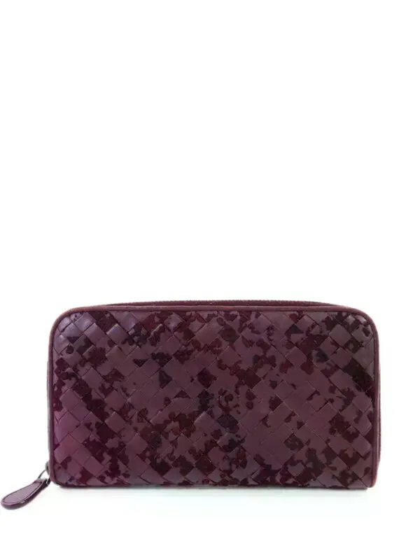 Bottega Veneta Intrecciato Zip-around Wallet - Purple