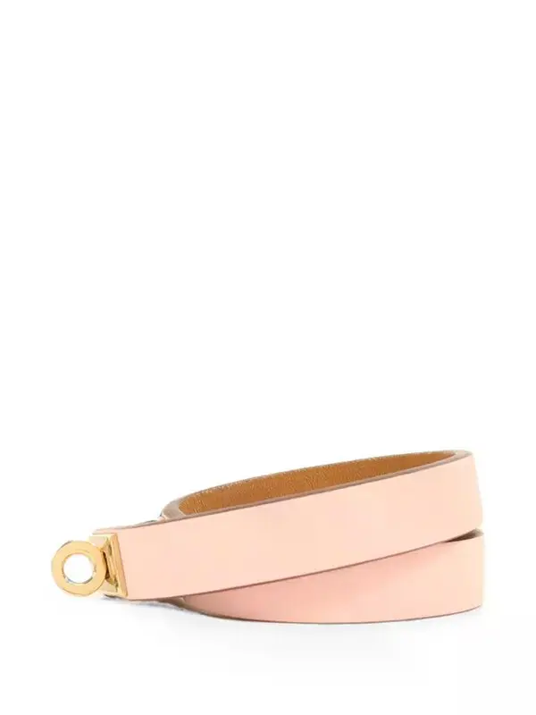 Hermès Mini Kelly Double Tour Bracelet In Calfskin Leather With -plated Hardware - Gold