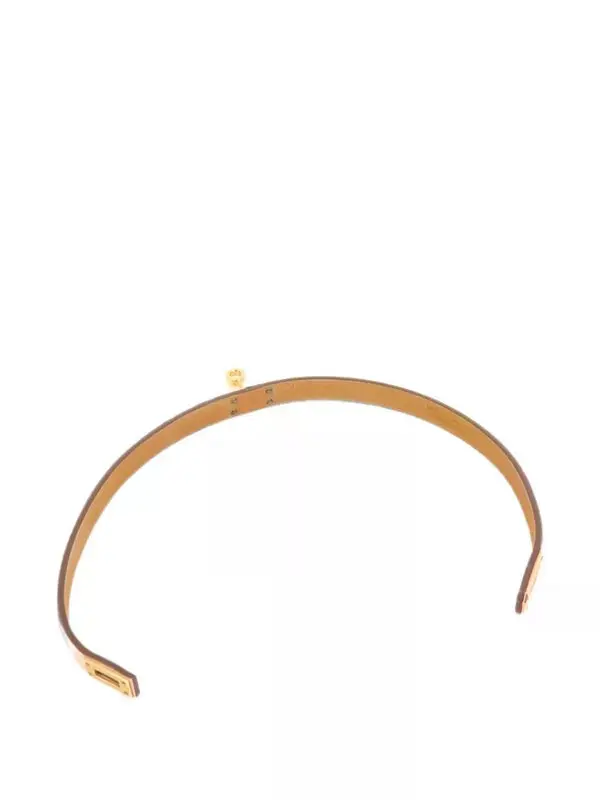 Hermès Mini Kelly Double Tour Bracelet In Calfskin Leather With -plated Hardware - Gold