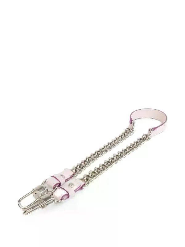Delvaux Chain Leather Shoulder Strap - Pink
