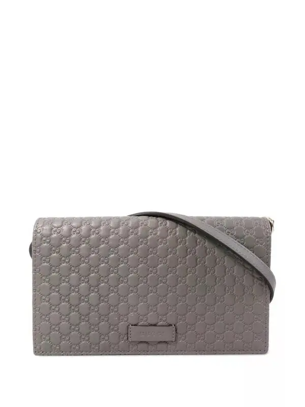 Gucci Microguccissima Wallet On Chain Shoulder Bag - Grey