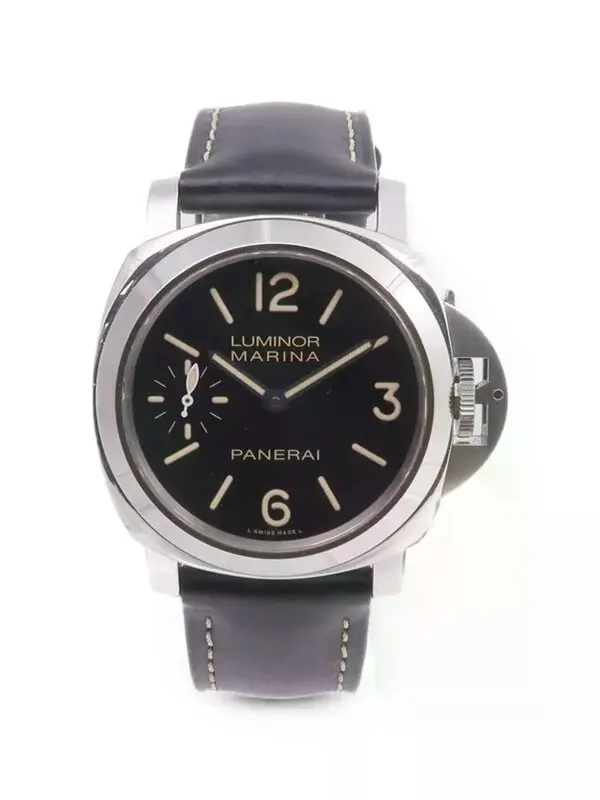 Panerai Luminor Marina 44mm Watch With Leather Strap - Black