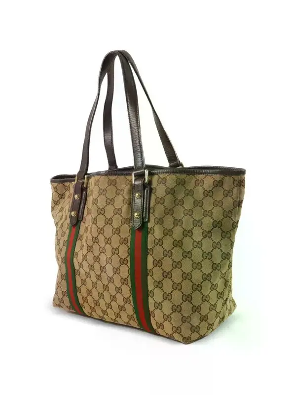 Gucci Gg Canvas Web Tote Bag
