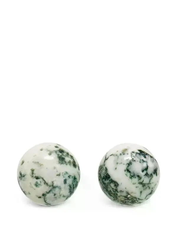 Dior Mise En Tribale Earrings With Moss Agate And Dyed Quartzite