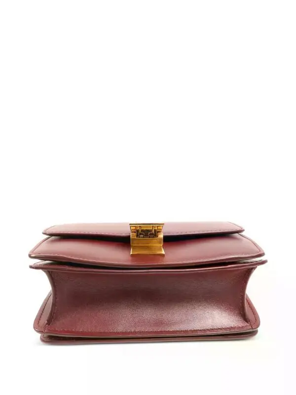 Celine Small Classic Box Leather Shoulder Bag - Red