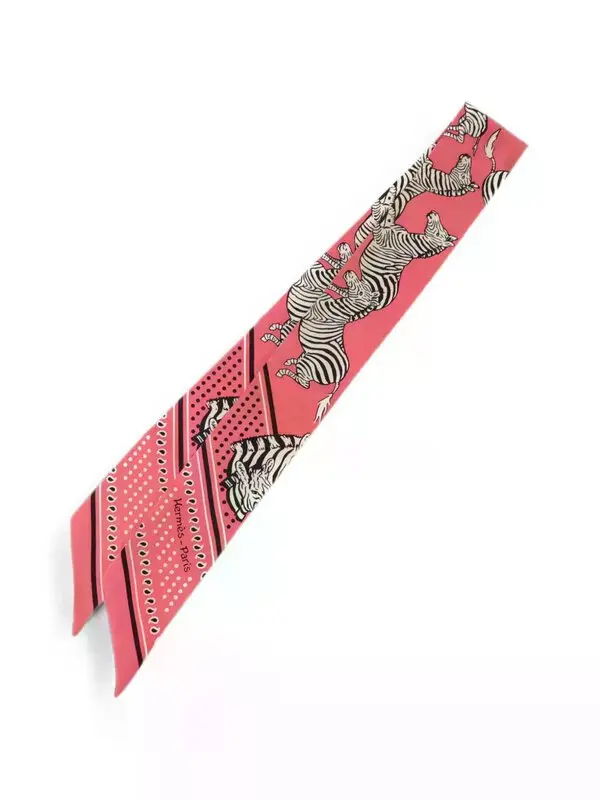 Hermès Twilly Zebra-print Scarf - Pink