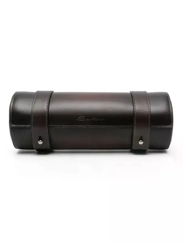Santoni Calf Leather Watch Case - Brown