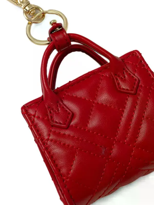 Moschino Quilted Logo Plaque Keyring