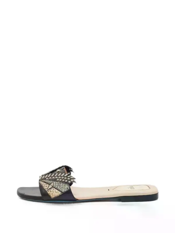 Fendi Bug Monster Embellished Slip-on Sandals