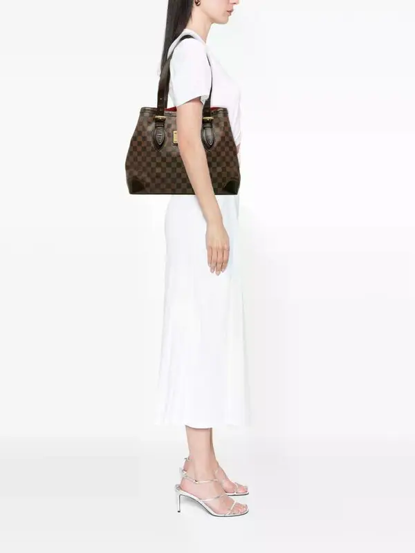 LOUIS VUITTON Damier Ebene Hampstead Mm Tote Bag - Brown