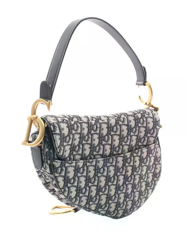 Dior Oblique Canvas Saddle Bag - Blue
